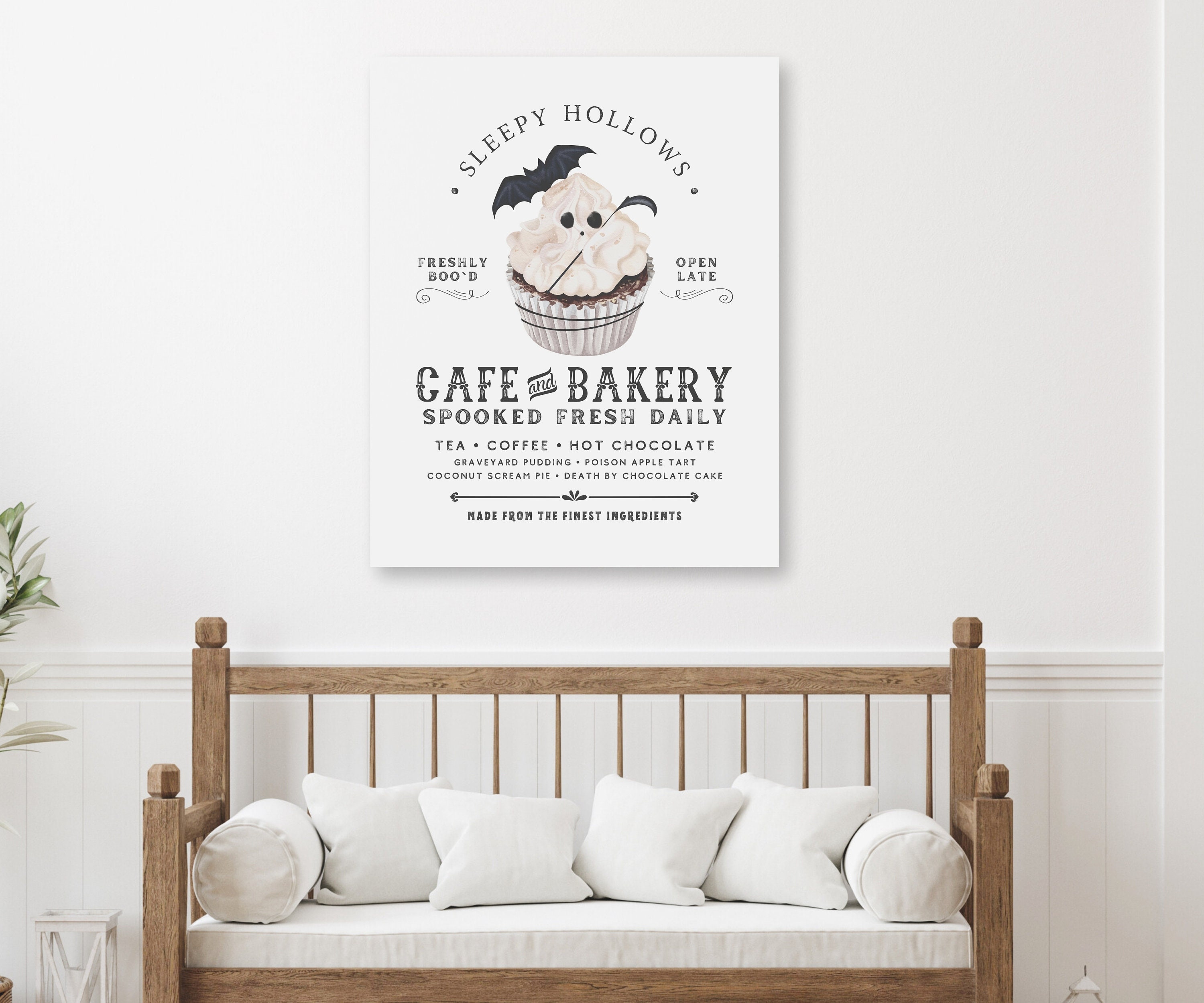 Printable Halloween Wall Art, Spooky Kitchen Decor Bakery Sign Cafe ...