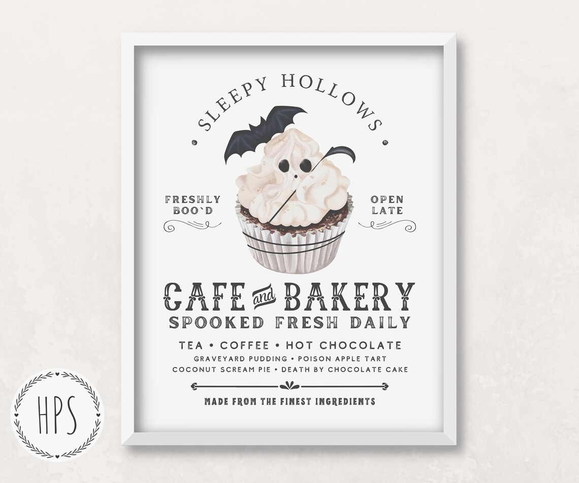 Printable Halloween Wall Art Spooky Kitchen Decor Bakery Sign - Etsy