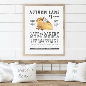 Autumn Print Digital Download Pumpkin Pie Vintage Farmhouse Kitchen ...