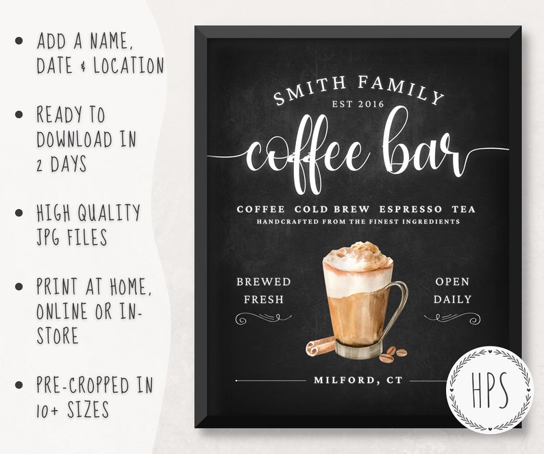 Pumpkin Spice Latte Printable Coffee Bar Sign Personalized - Etsy