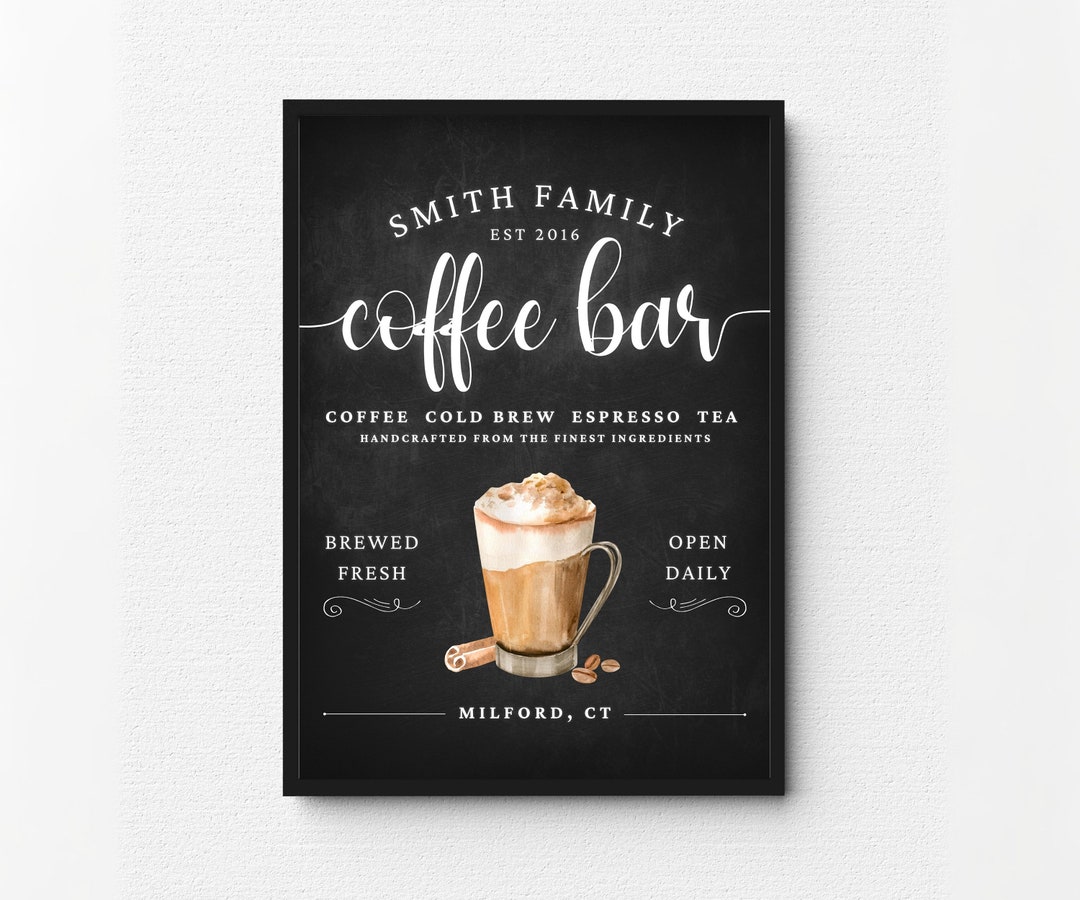 Pumpkin Spice Latte Printable Coffee Bar Sign Personalized, Chalkboard ...