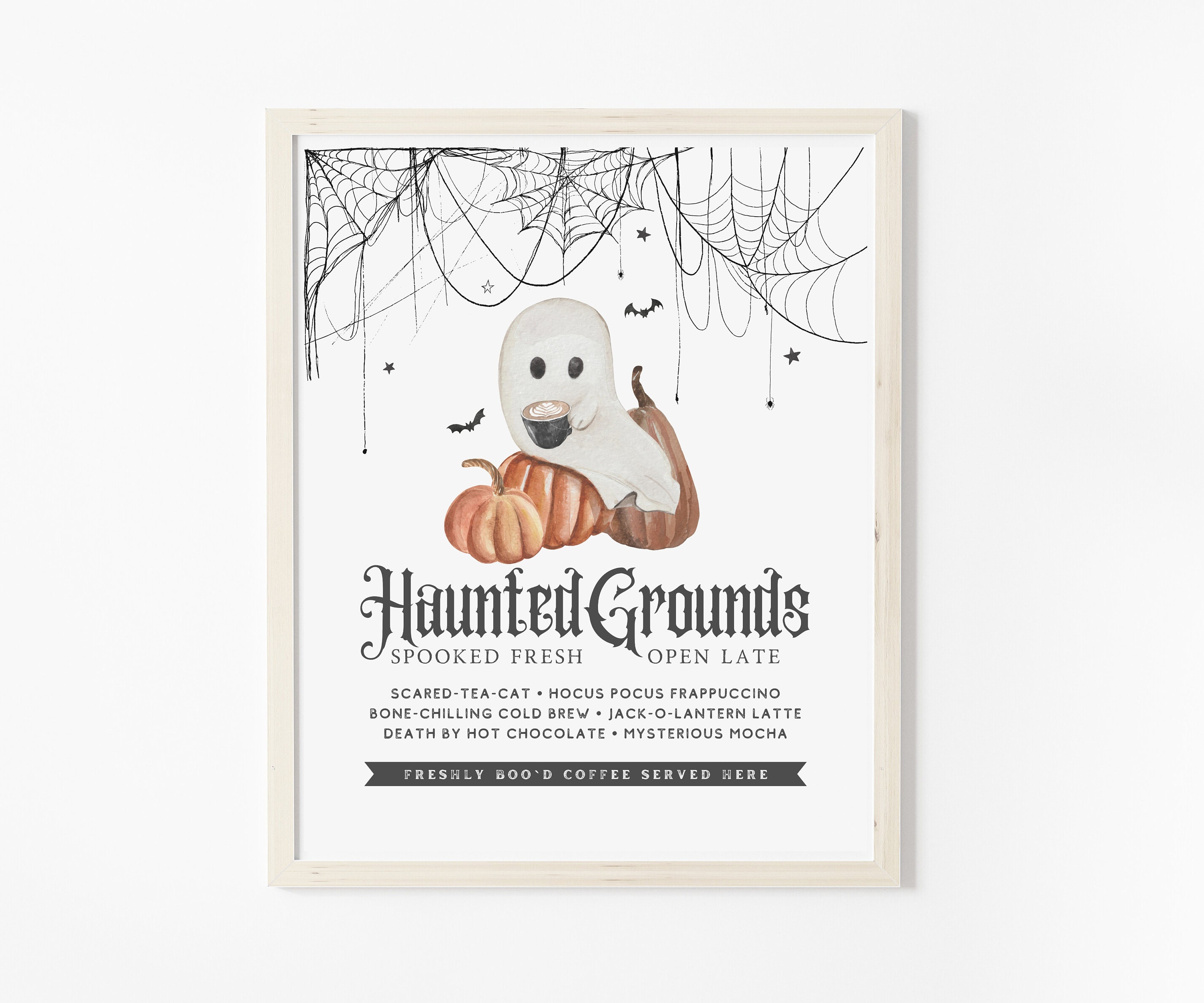 Printable Halloween Cottagecore Wall Art Spooky Kitchen Coffee Bar ...