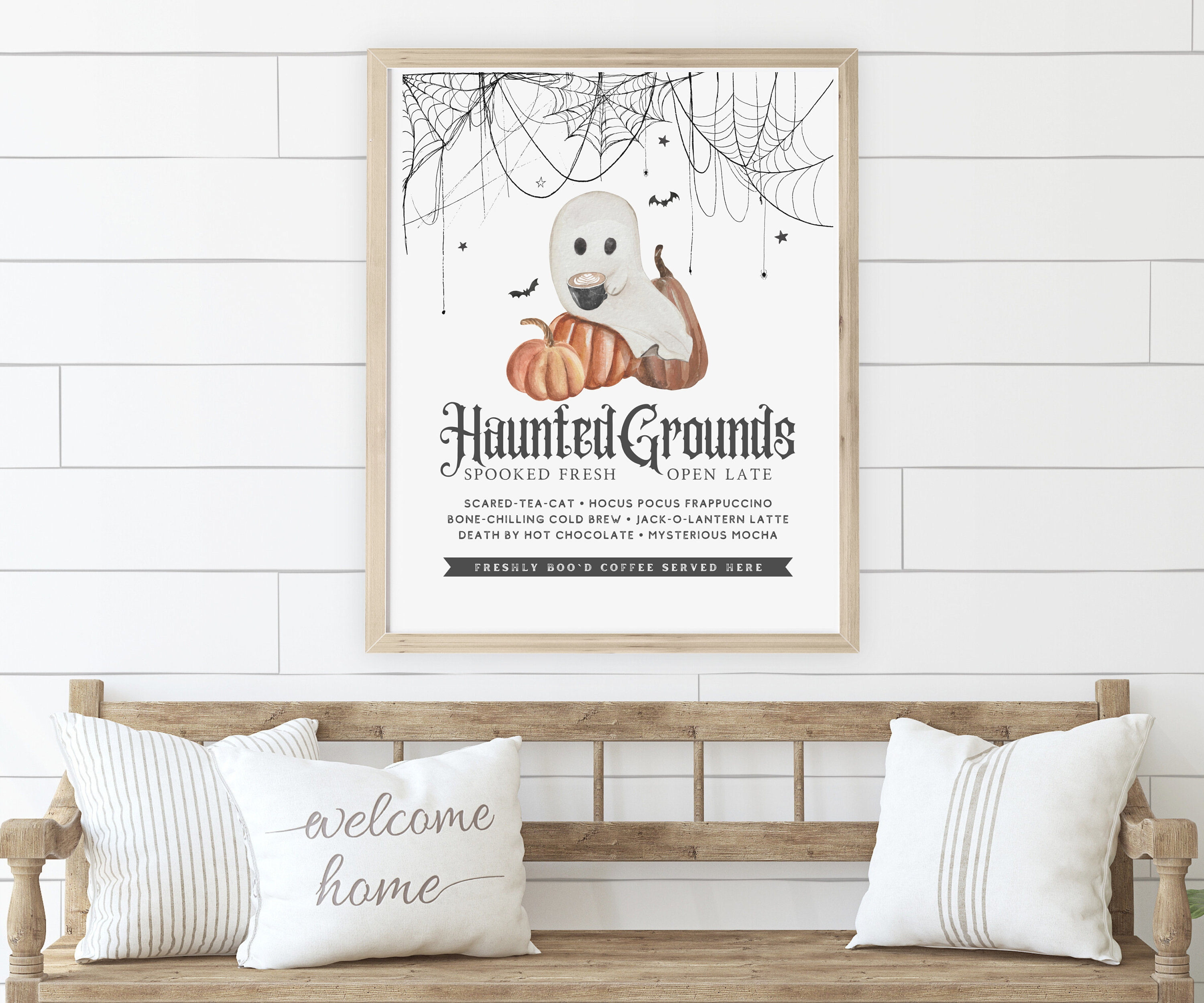 Printable Halloween Cottagecore Wall Art Spooky Kitchen Coffee Bar ...