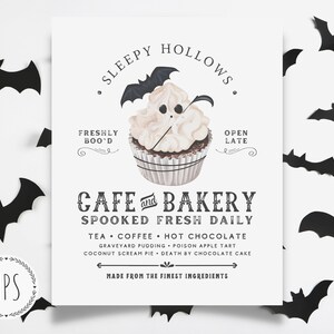 Printable Halloween Wall Art Spooky Kitchen Decor Bakery Sign - Etsy