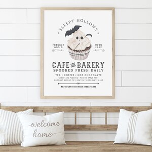 Printable Halloween Wall Art, Spooky Kitchen Decor Bakery Sign Cafe ...