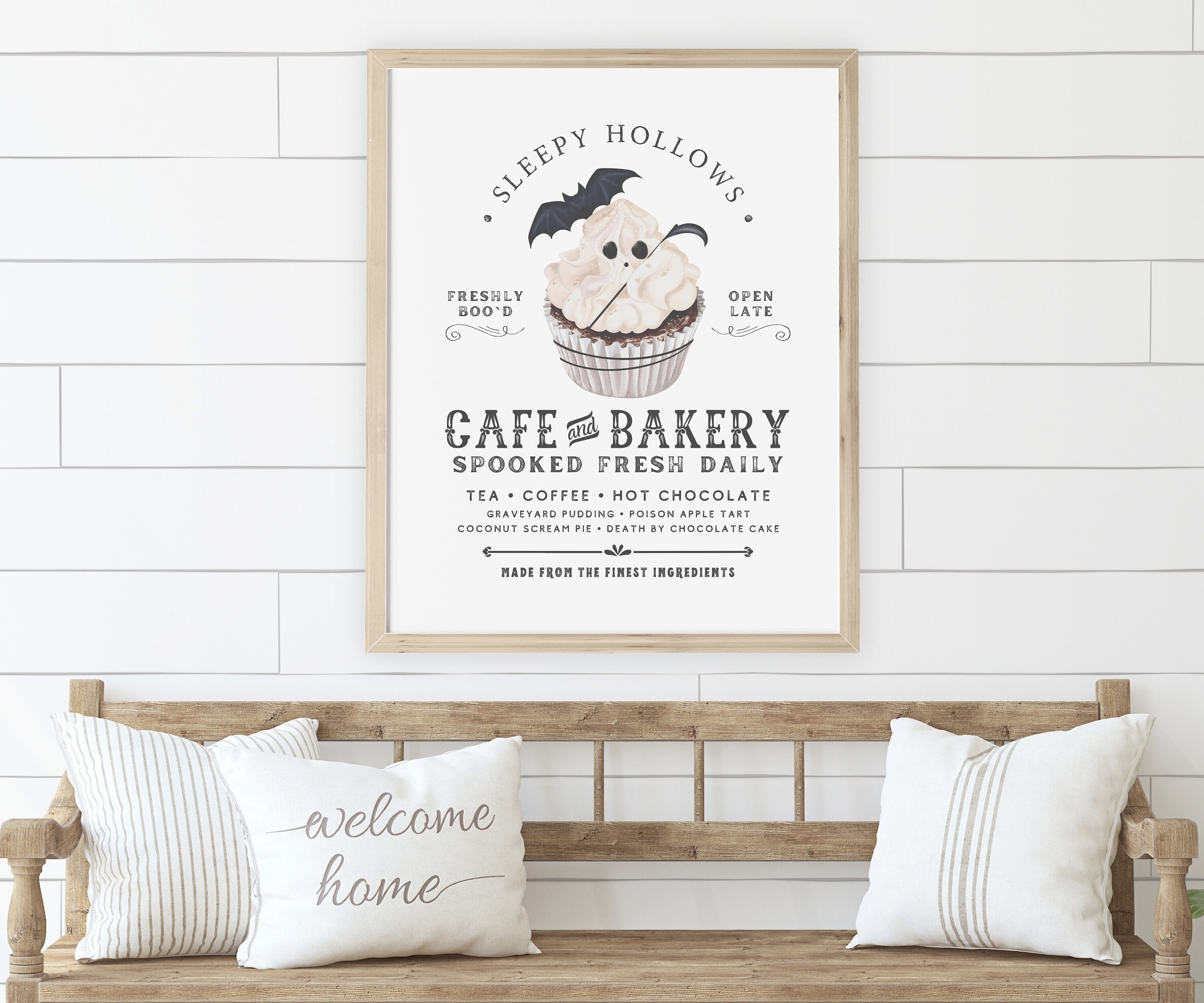 Printable Halloween Wall Art, Spooky Kitchen Decor Bakery Sign Cafe ...