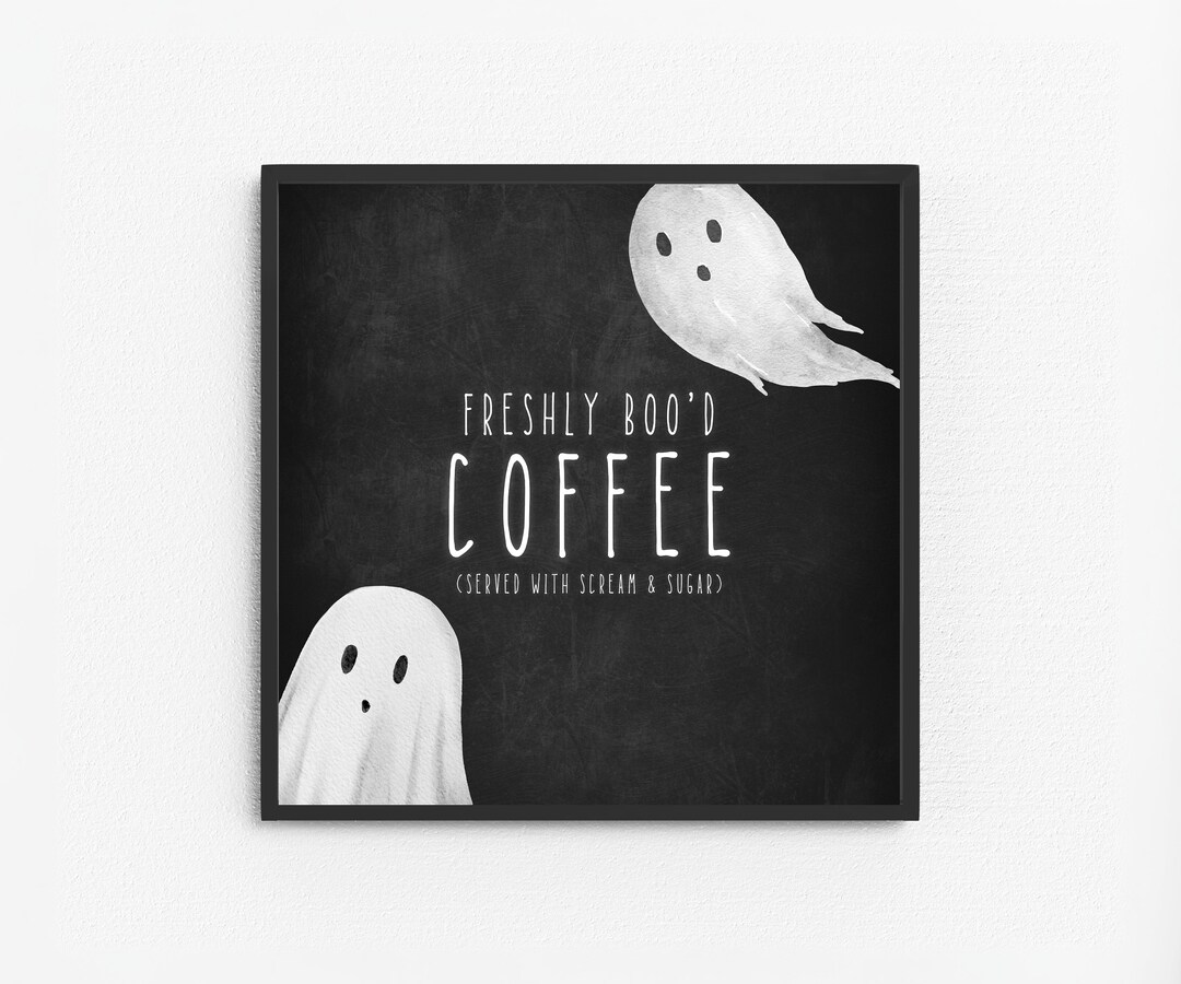 INSTANT DOWNLOAD Scream and Sugar Sign, Black Halloween Coffee Bar ...