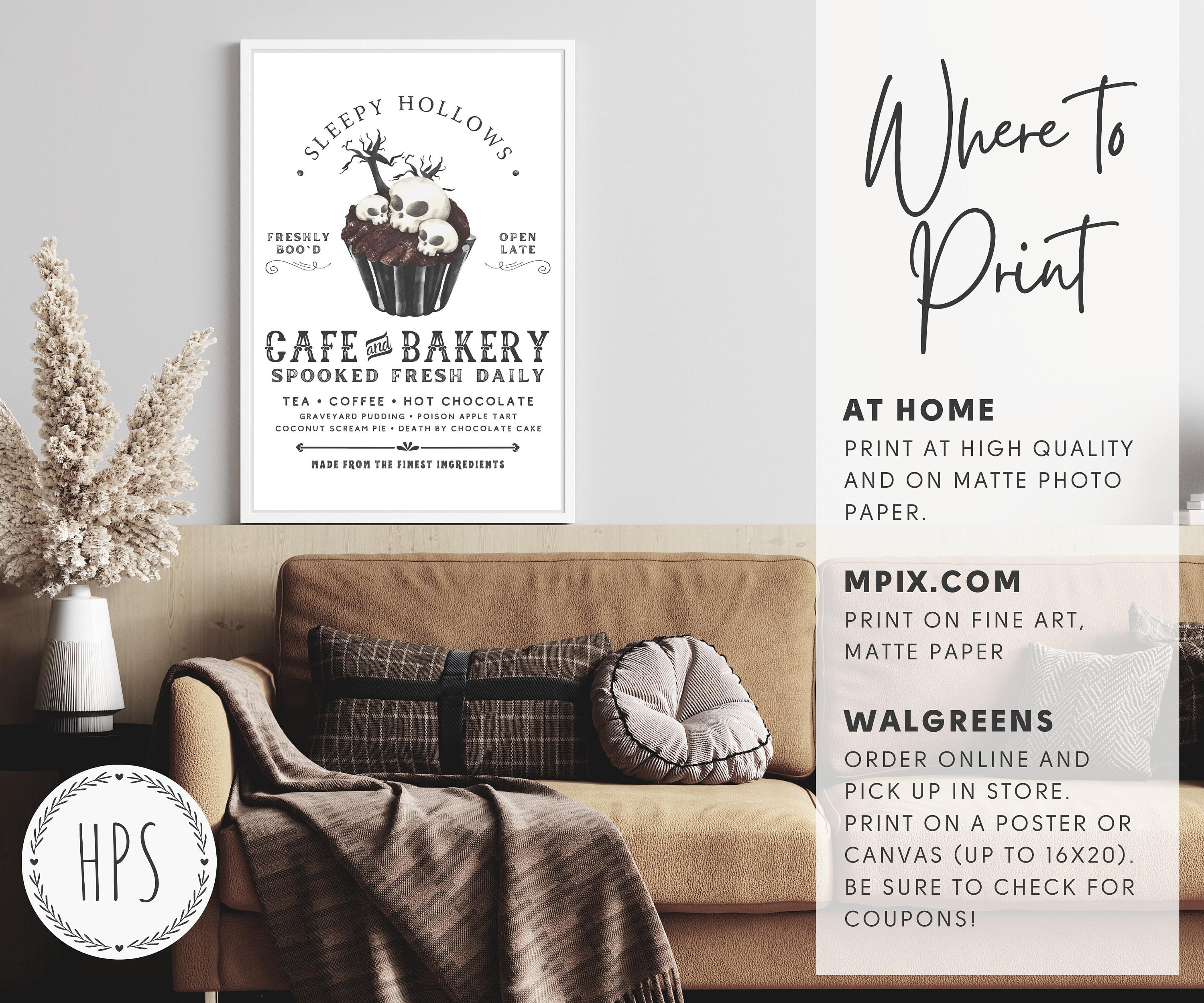 Printable Halloween Wall Art Spooky Kitchen Decor Bakery Sign - Etsy