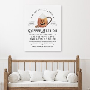 Halloween Printable Wall Art, Pumpkin Spice Latte Coffee Bar Print ...