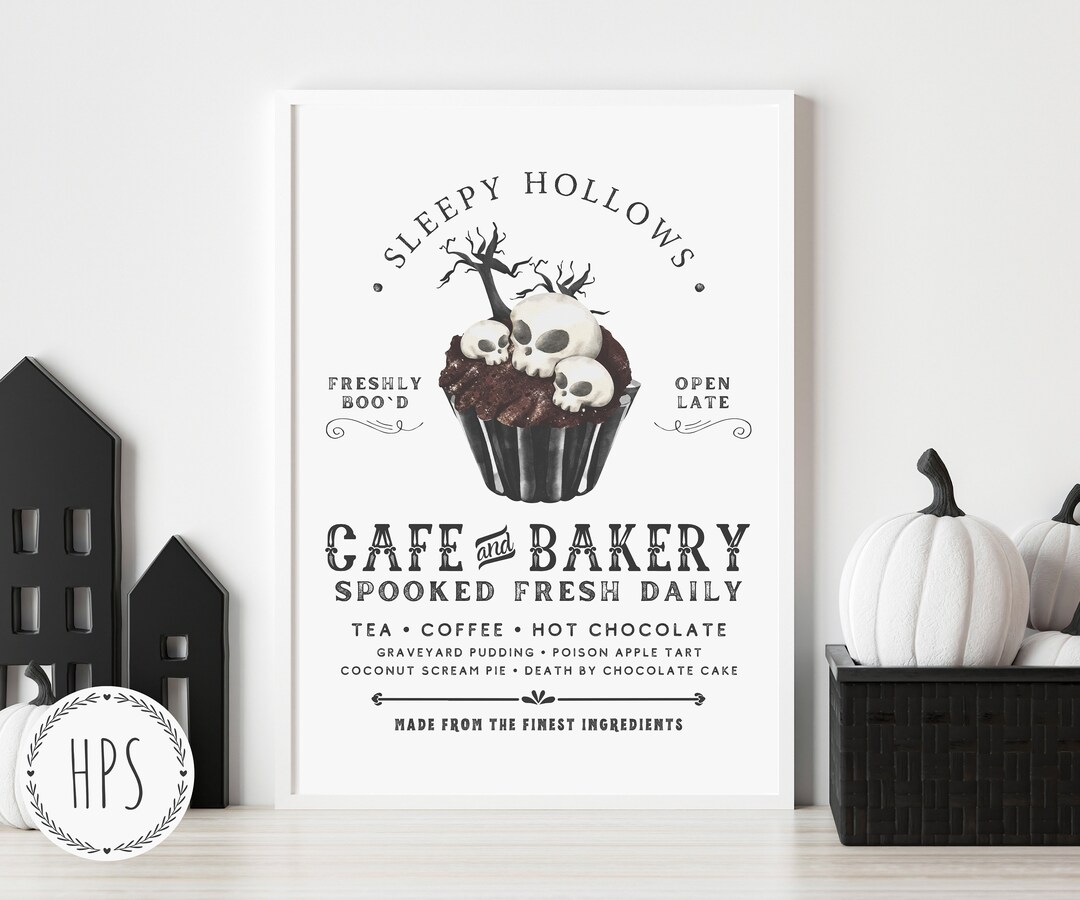 Printable Halloween Wall Art Spooky Kitchen Decor Bakery Sign Cafe ...