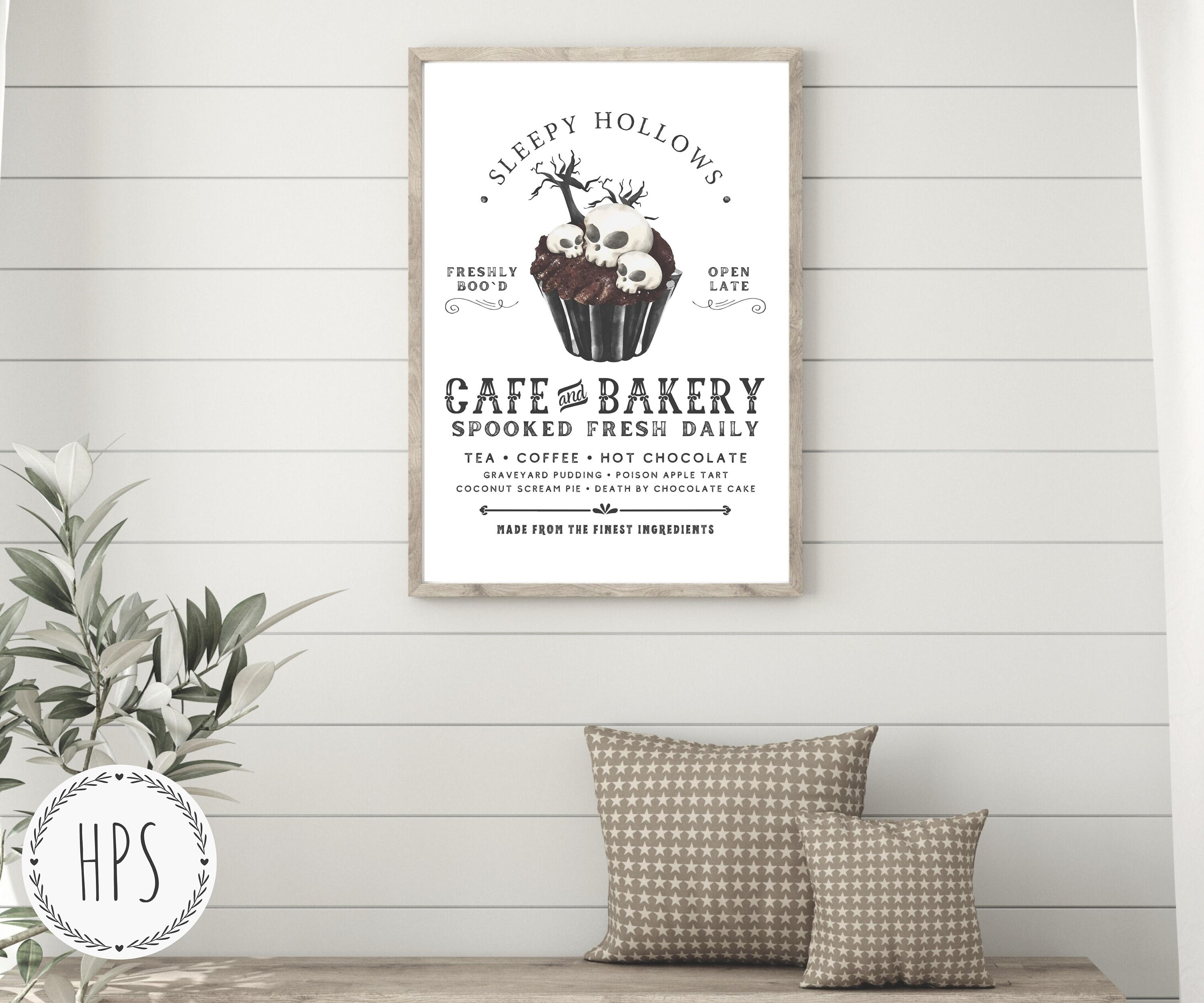 Printable Halloween Wall Art Spooky Kitchen Decor Bakery Sign Cafe ...