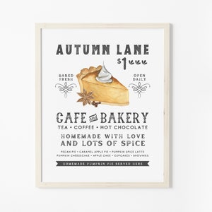 Autumn Print Digital Download Pumpkin Pie Vintage Farmhouse Kitchen ...