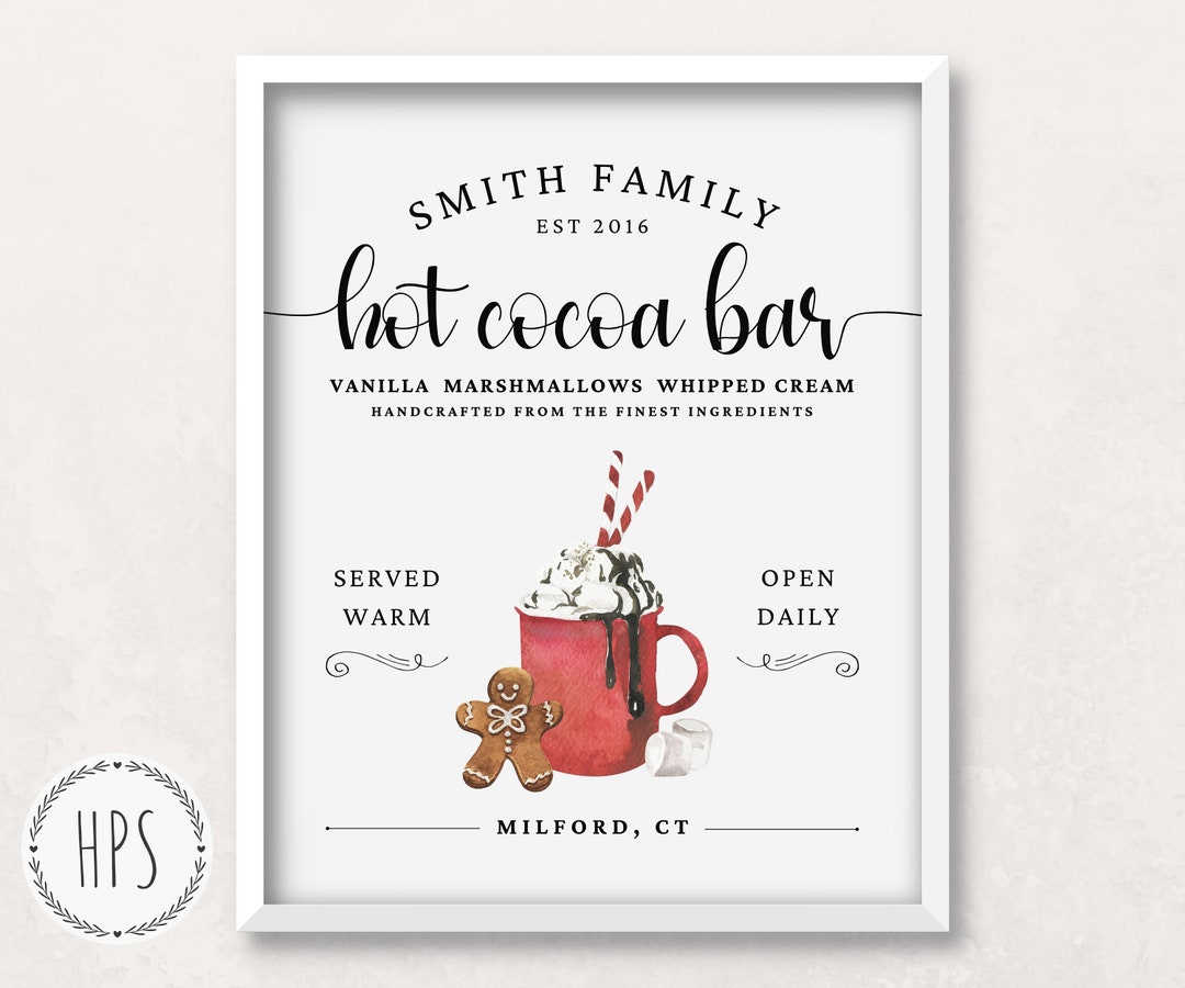 Printable Custom Hot Cocoa Bar Sign Hot Cocoa Sign Printable - Etsy