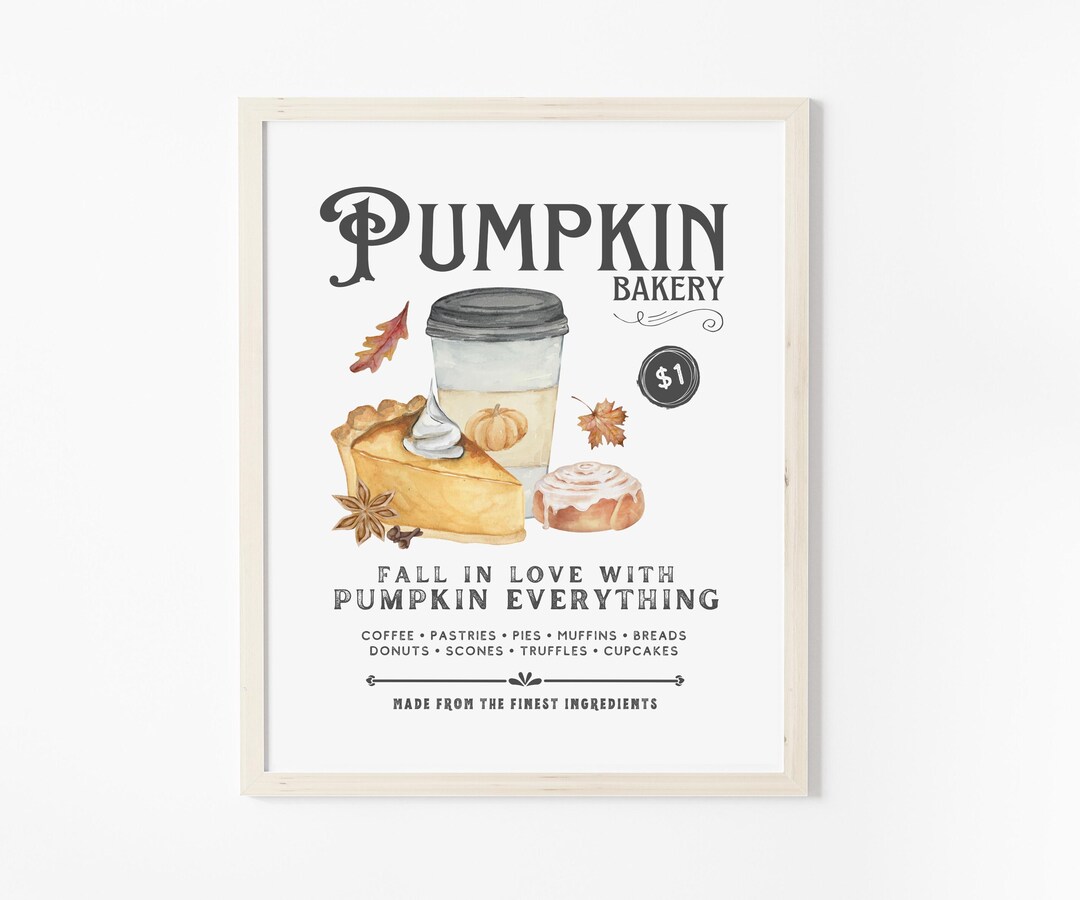 Pumpkin Spice Print Coffee Bar Sign Printable Cozy Fall Downloadable ...