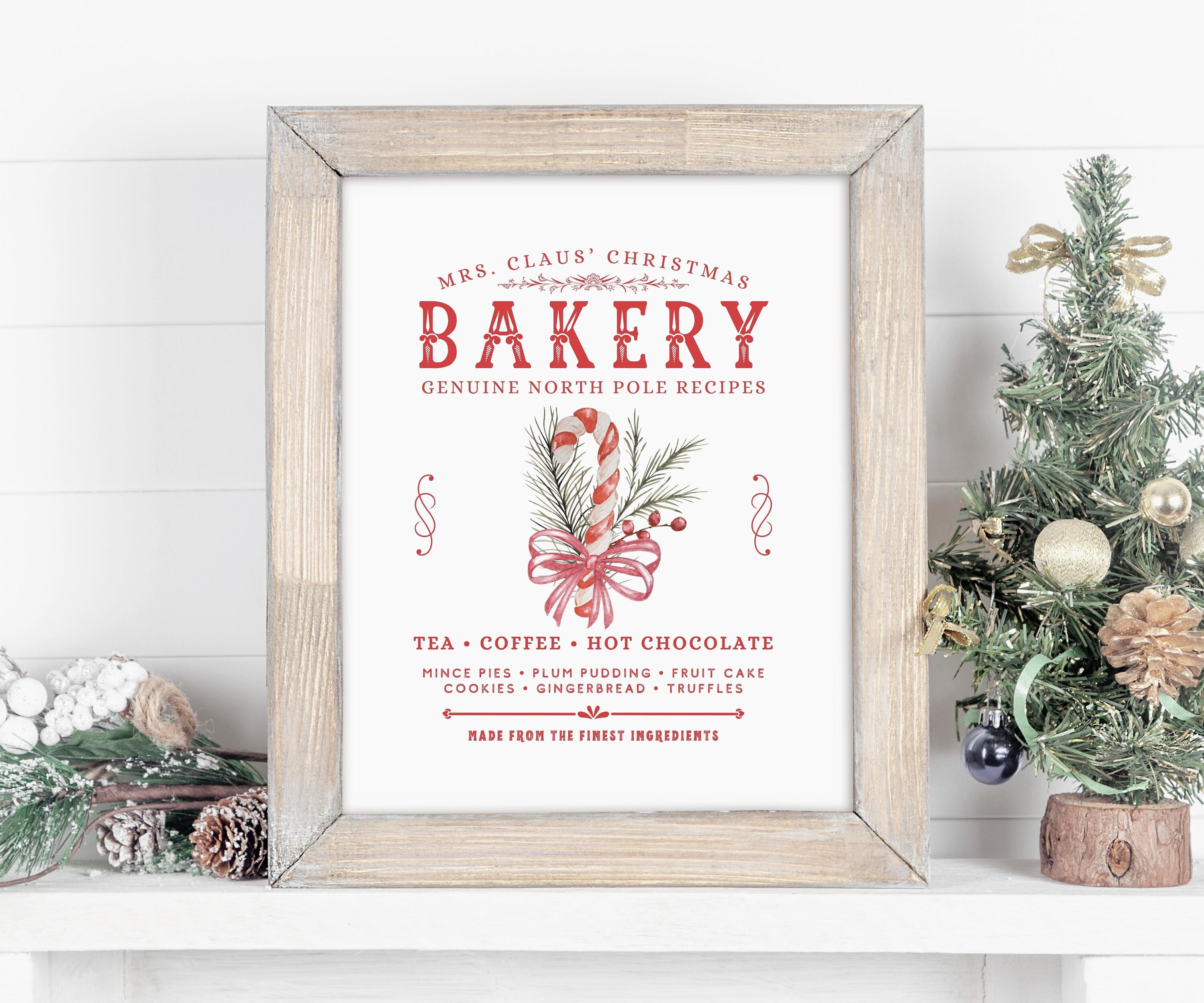 Vintage Candy Cane Sign Instant Download Christmas Kitchen Decor ...