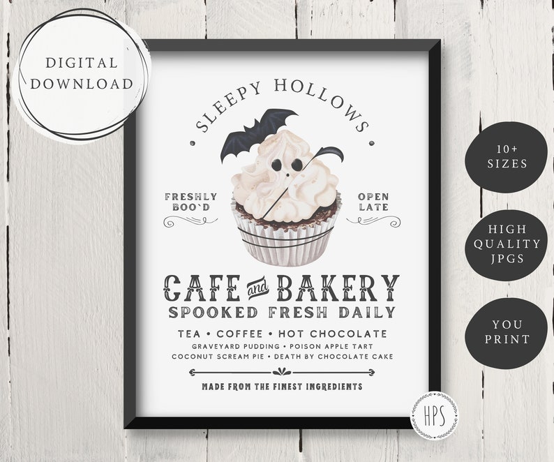 Printable Halloween Wall Art Spooky Kitchen Decor Bakery Sign - Etsy