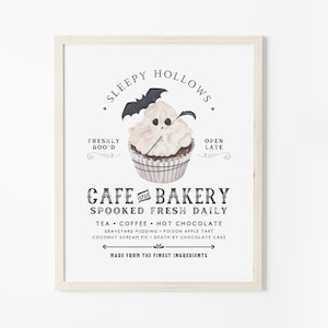Printable Halloween Wall Art, Spooky Kitchen Decor Bakery Sign Cafe ...