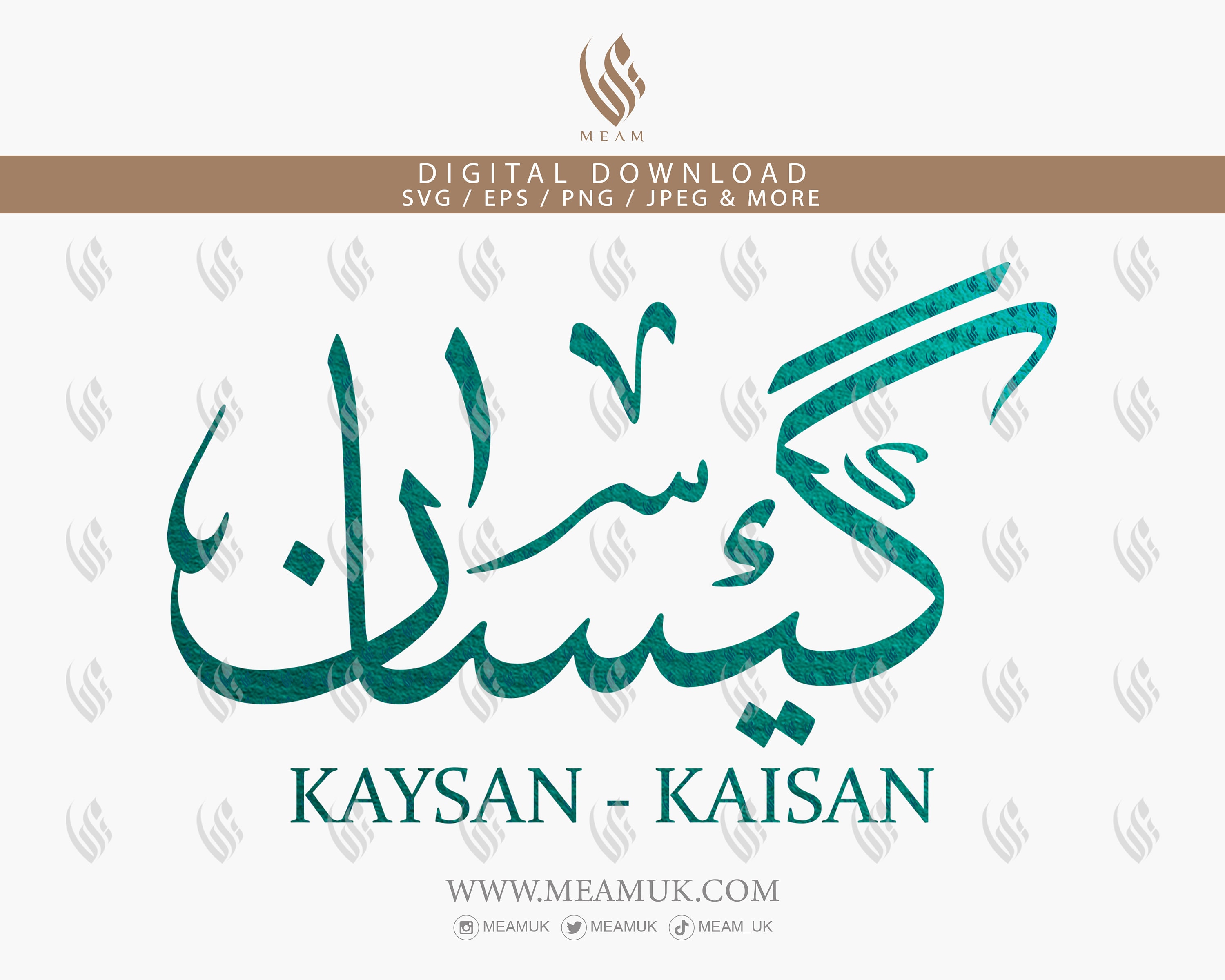 Kaysan Kaisan Kaisaan Arabic Name SVG, Digital Download Files, Digital ...