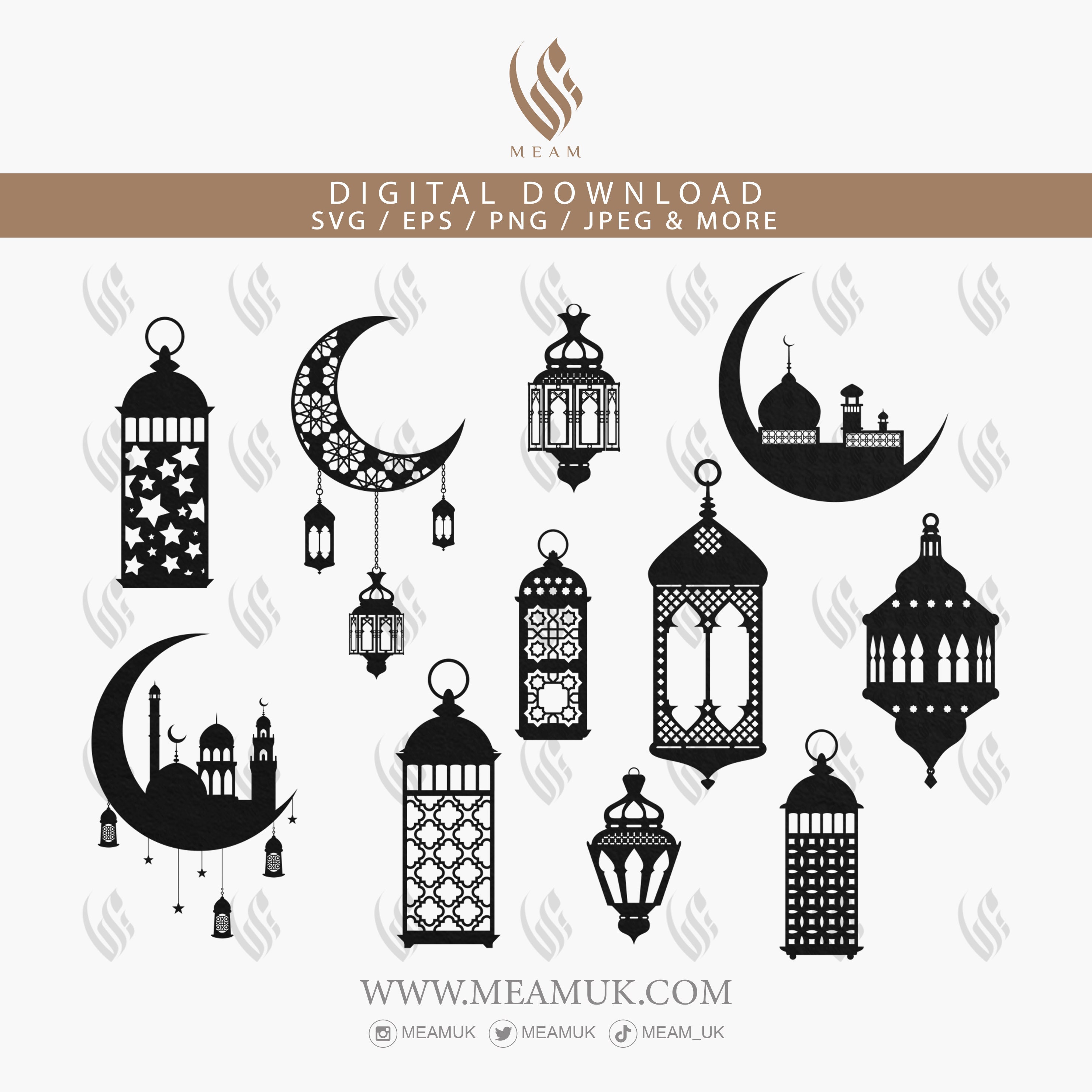 Ramadan Lantern Svg, Lantern Decorations, Islamic Decor, Room Lighting ...