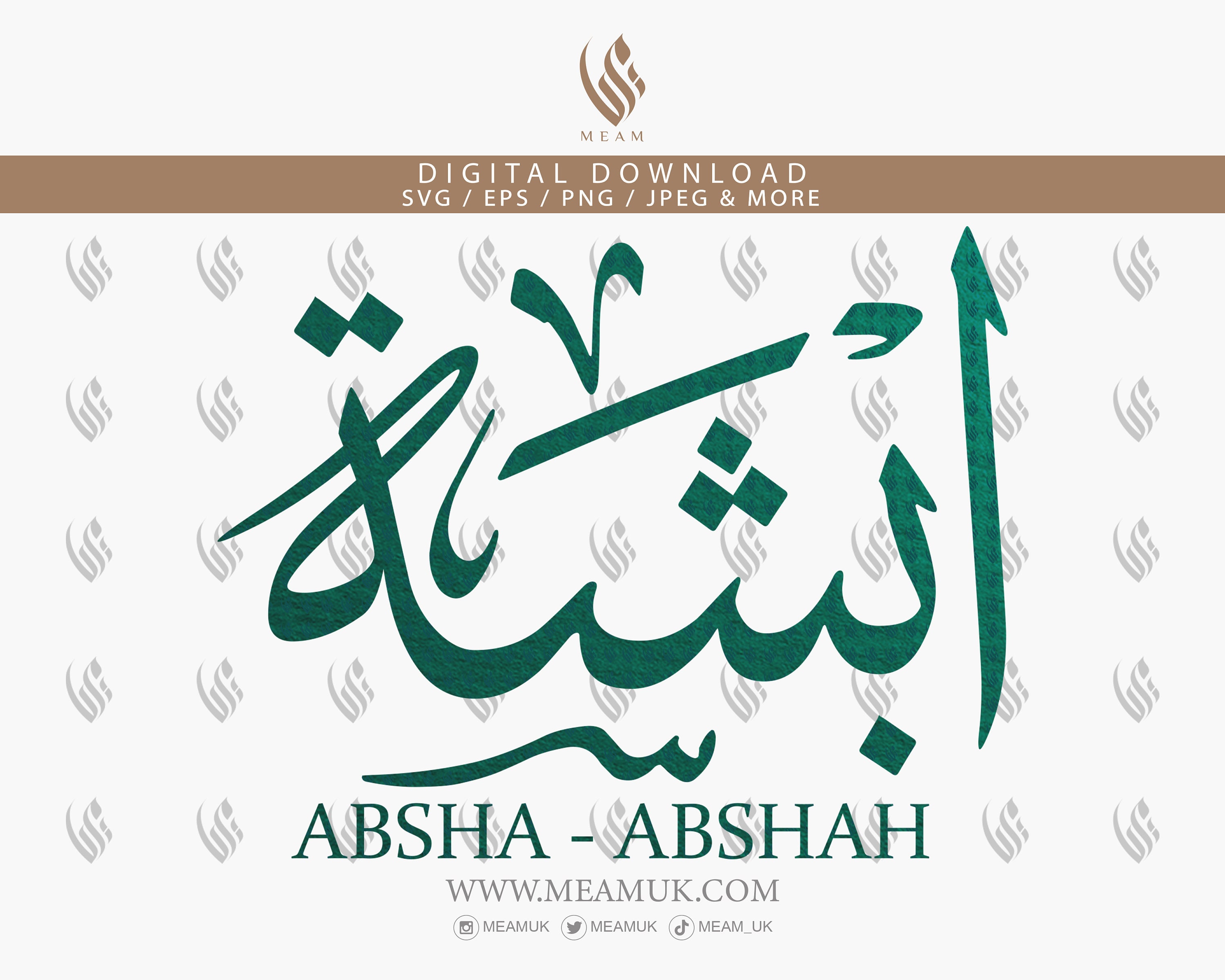 Absha Abshah in Arabic Calligraphy SVG, Digital Download Files, Cut for ...
