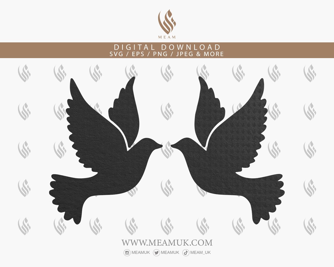 Two Doves SVG, Digital Download Files, Digital Cut for Cricut ...