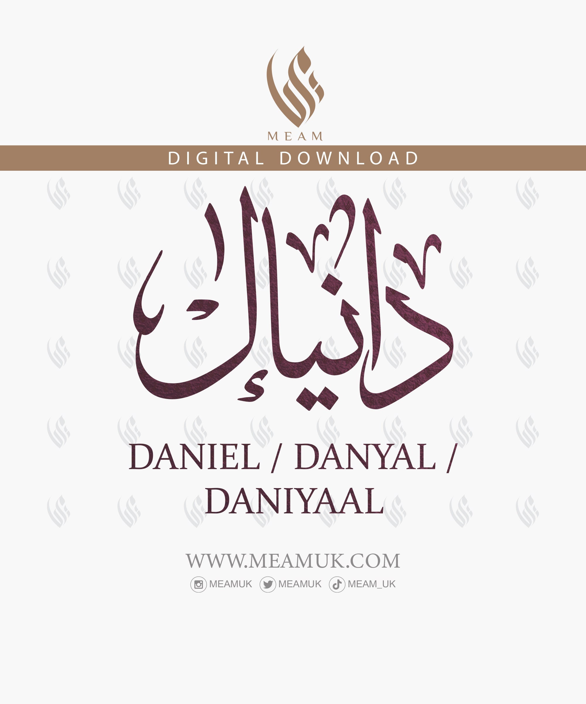 Daniel Danyal Daniyaal Arabic Name SVG Digital Download Files | Etsy