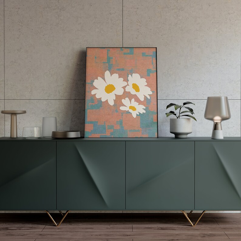 Vintage Daisy Flower Prints, Wall Art Poster, Flower Wall, Flower Print ...