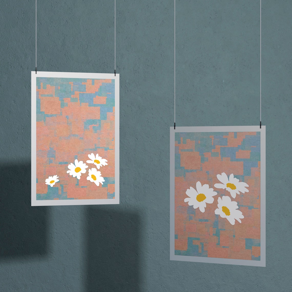 Vintage Daisy Flower Prints, Wall Art Poster, Flower Wall, Flower Print ...