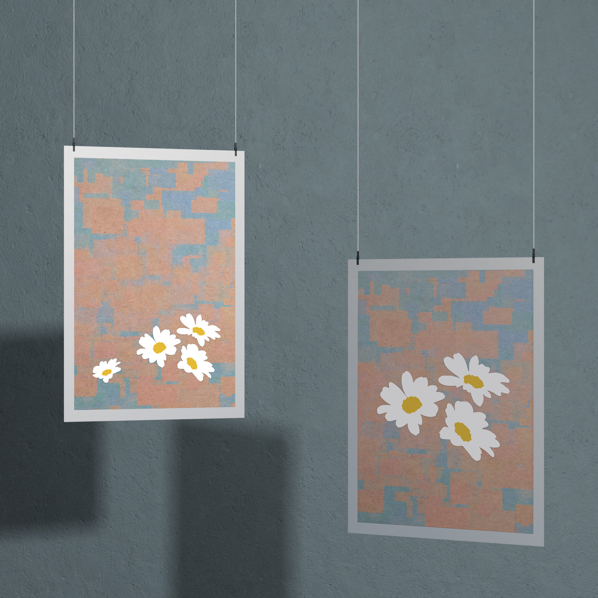 Vintage Daisy Flower Prints, Wall Art Poster, Flower Wall, Flower Print ...