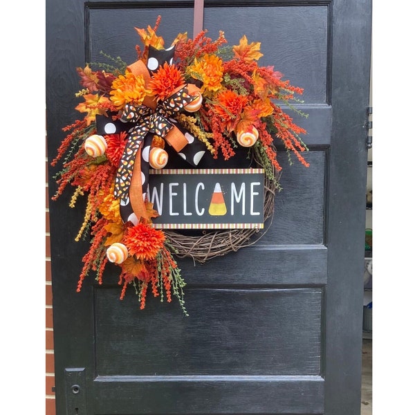 Candy Corn Wreath - Etsy