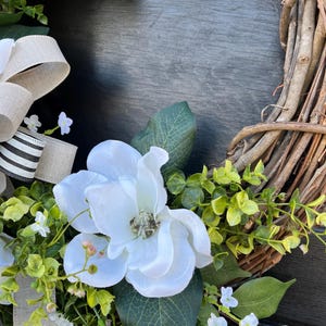 Farmhouse Magnolia Wreath for Front Door, Everyday Wreath, Magnolia ...