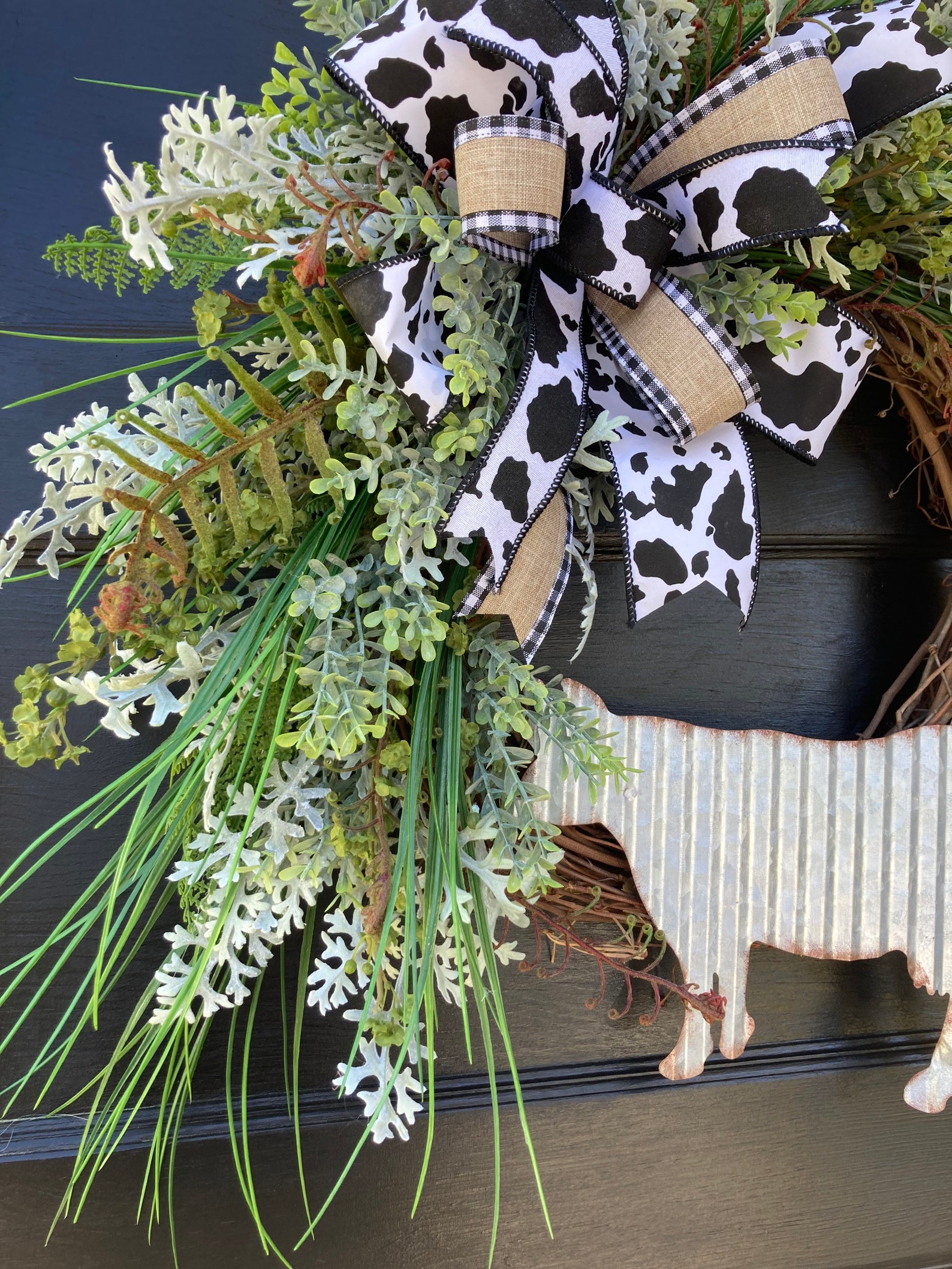 Cow Wreath Farmhouse Wreath Wreath With Cow Sign Everyday - Etsy
