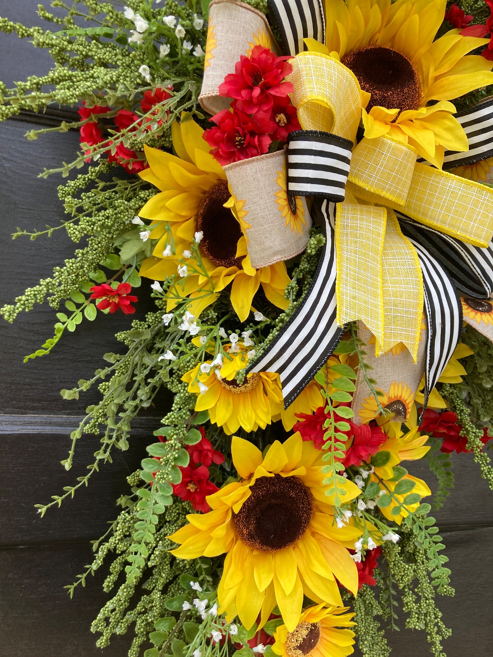 Large Sunflower Swag for Front Door Spring Swag Mothers Day - Etsy