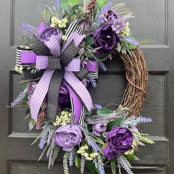 Purple Spring Wreath - Etsy