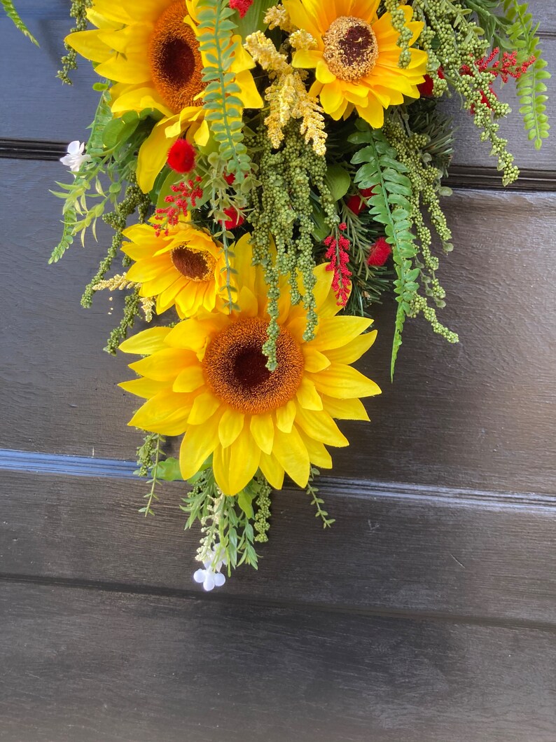 Large Sunflower Swag for Front Door Spring Swag Mothers Day - Etsy