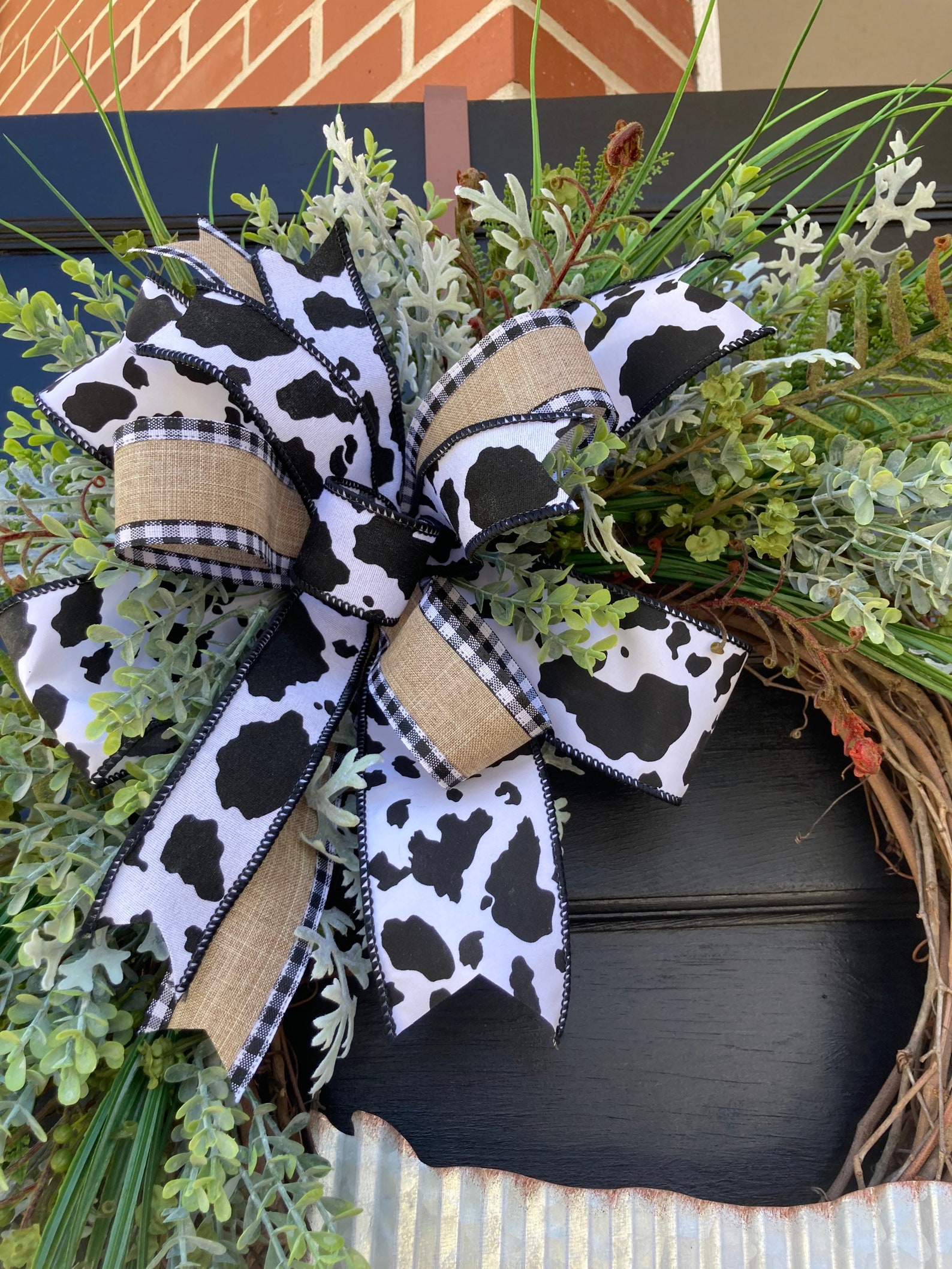 Cow Wreath Farmhouse Wreath Wreath With Cow Sign Everyday - Etsy