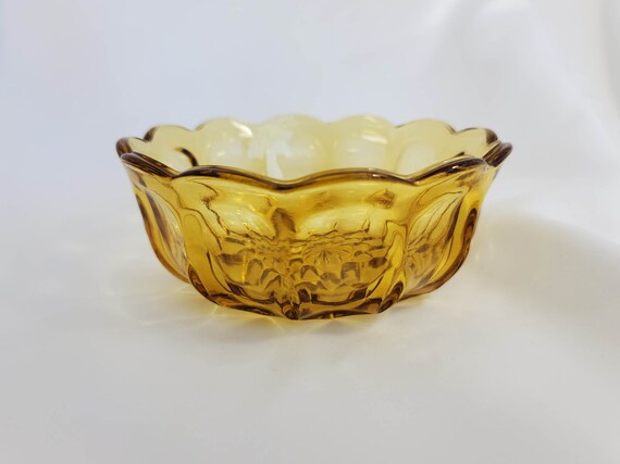 Anchor Hocking Vintage Amber Glass Fairfield Pattern - Etsy