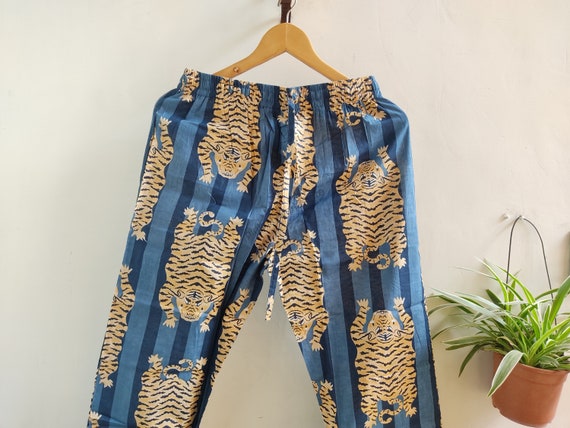 Tiger Print Cotton Pajama Pants Women Lounge Pants Beach - Etsy
