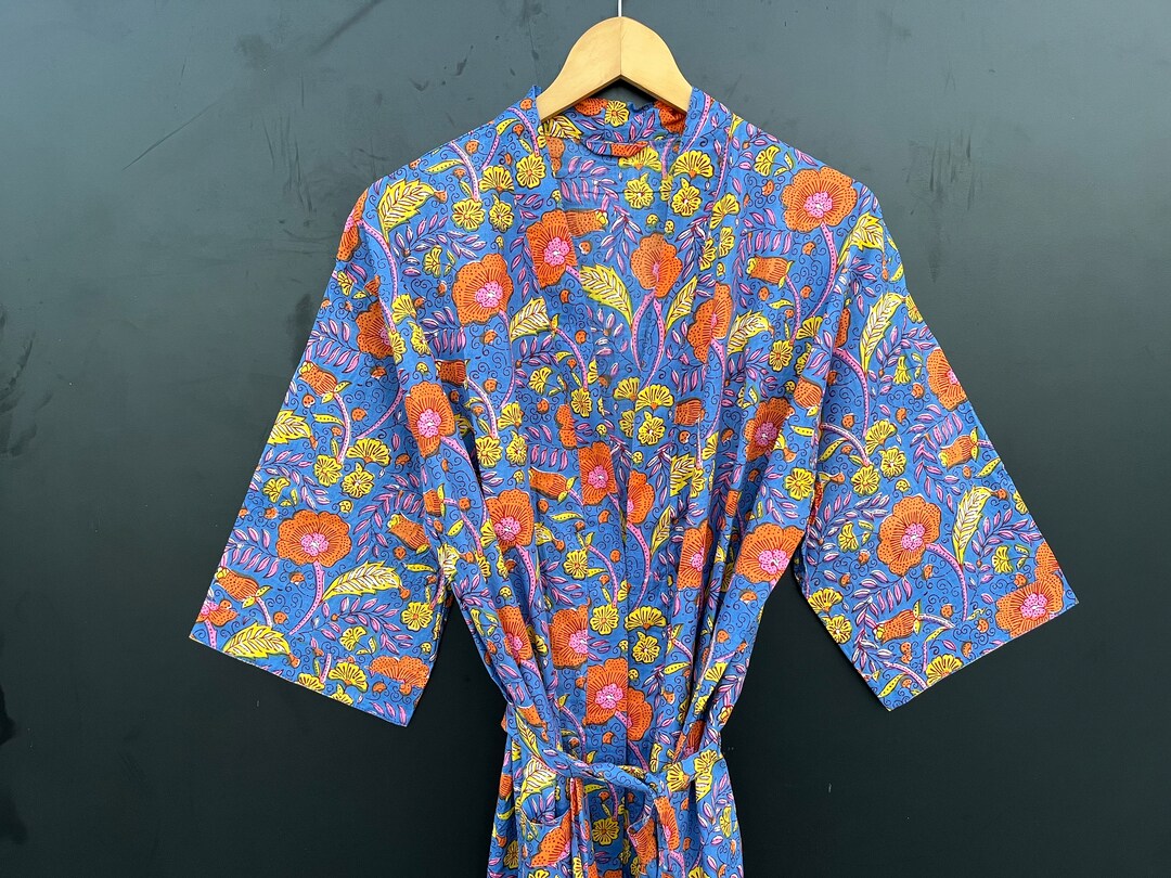 Block Print Robes Hand Block Print Kimono Anokhi Print - Etsy