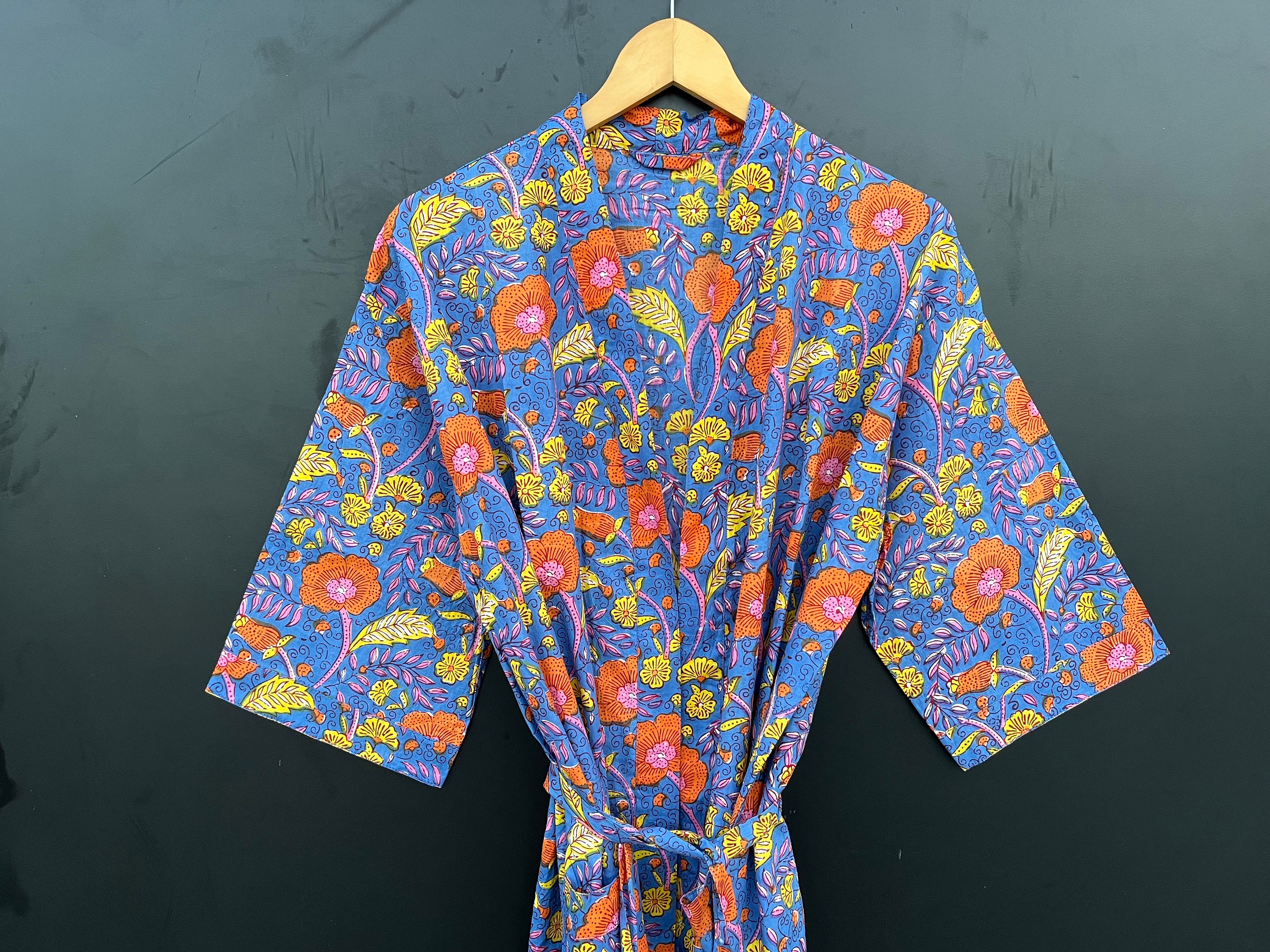 Block Print Robes Hand Block Print Kimono Anokhi Print - Etsy