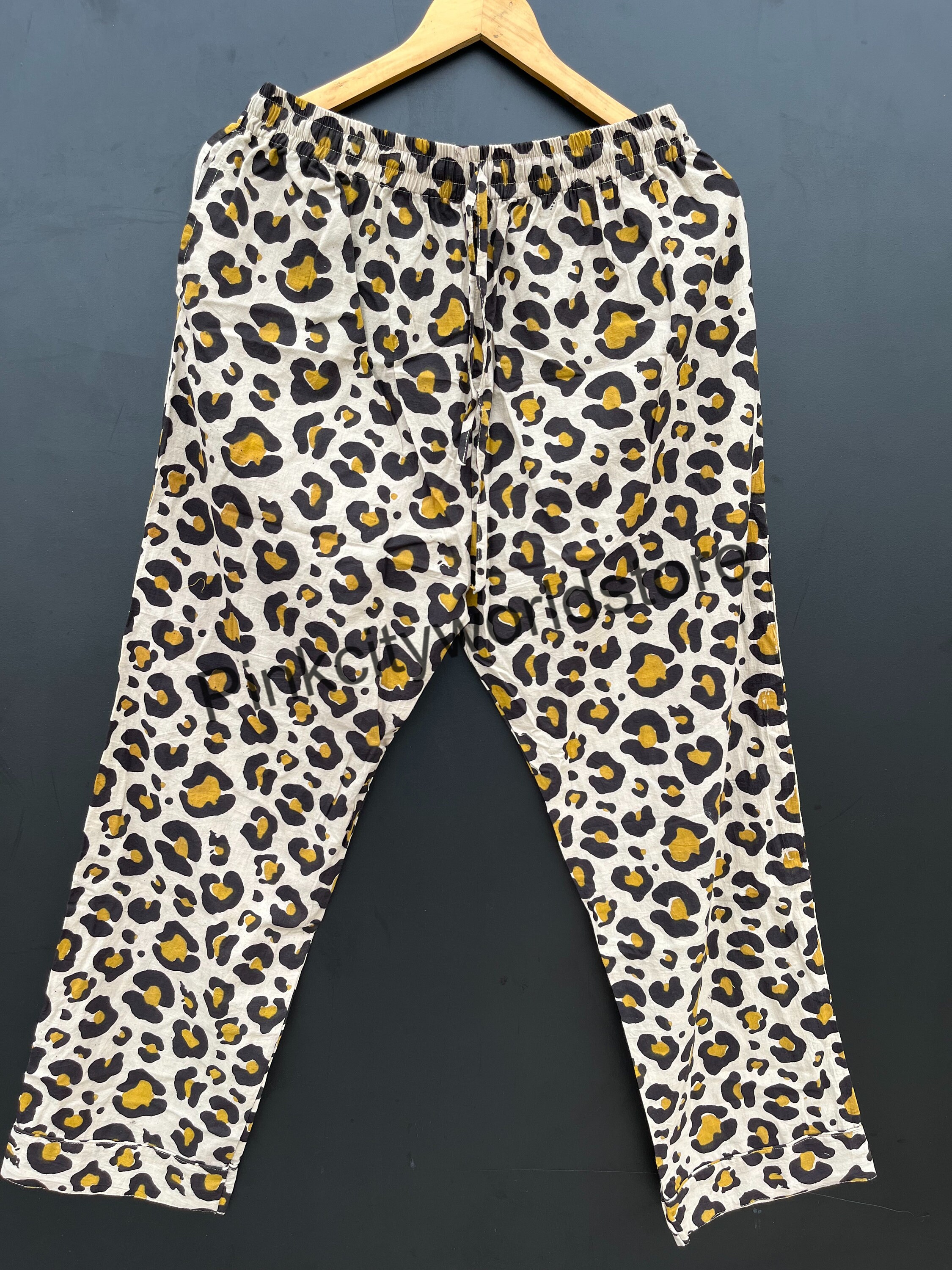 Leopard Print Cotton Pajama Pants, Women Lounge Pants, Beach Pants ...