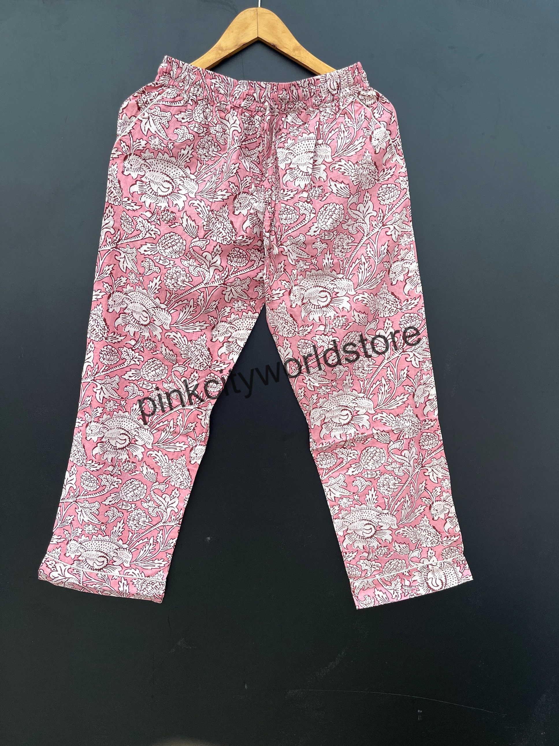 Floral Print Cotton Pajama Pants Women Lounge Pants Beach - Etsy