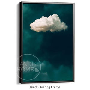 Deep Blue Cloud Art Print, Moody Sky Art, Dark Green Blue Art, Deep Teal Wall Art, Deep Blue ...