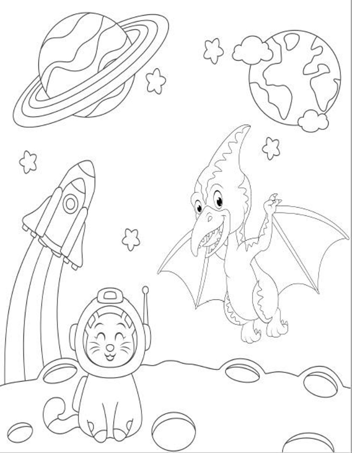 40 Kids Dinosaur Coloring Pages - Etsy