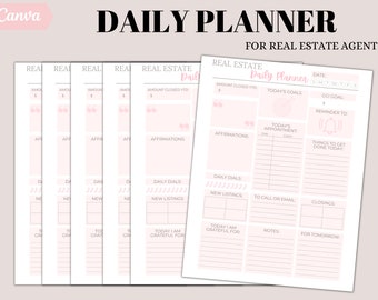 Daily Planner Printable Page for Real Estate Agents - Etsy