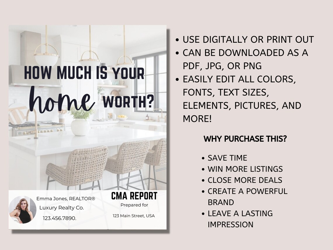 CMA Real Estate Report, CMA Packet, Real Estate Value, Market Analysis ...