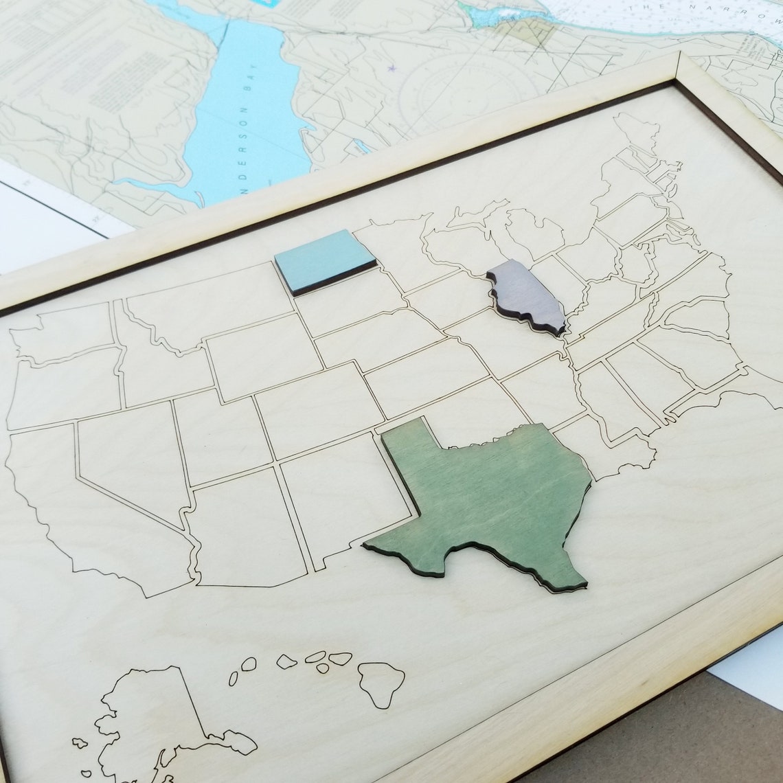 Glowforge File US Map Laser SVG File Travel Map | Etsy