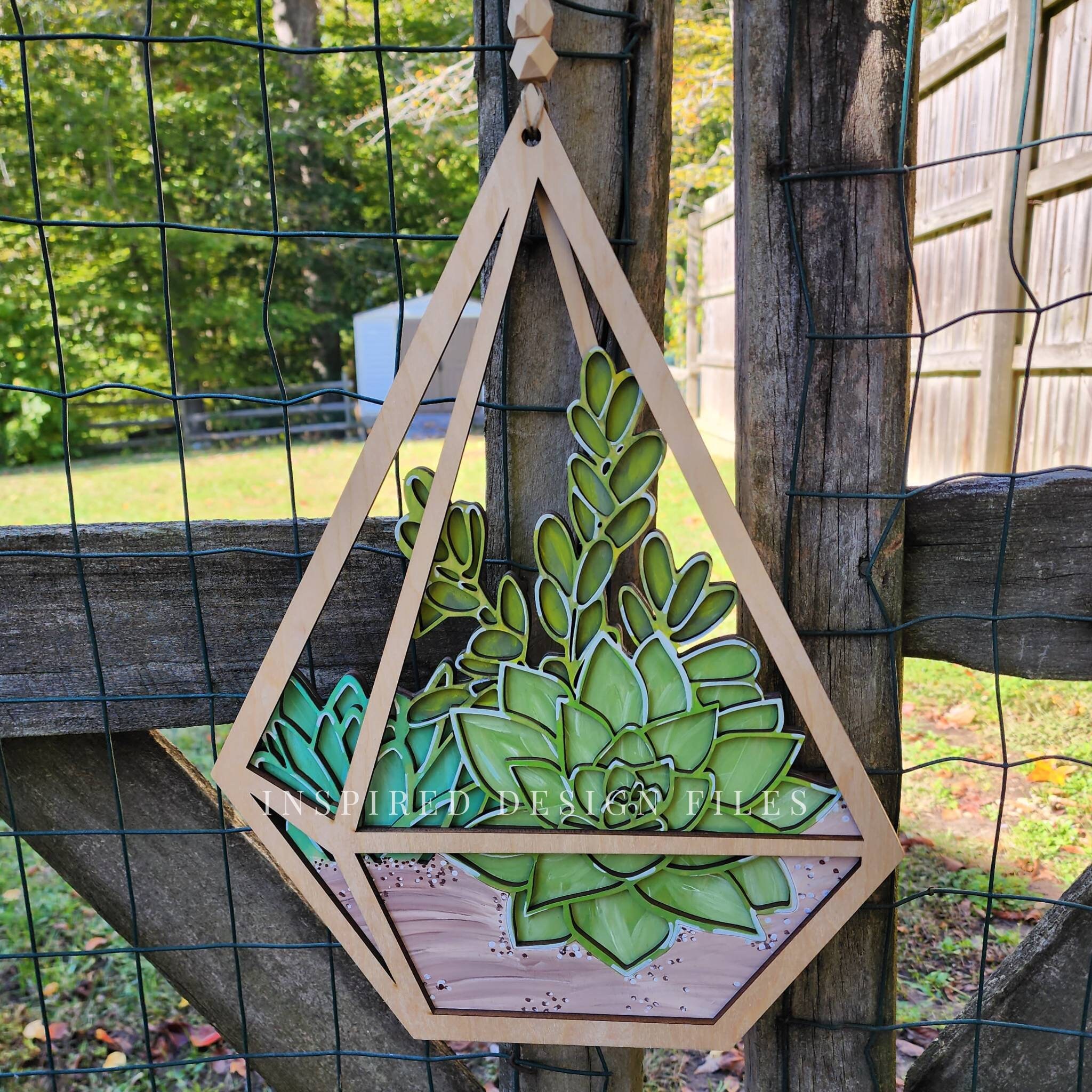 Succulent Laser Cut File | Cactus SVG | Plant Terrarium | Hanging Plant ...