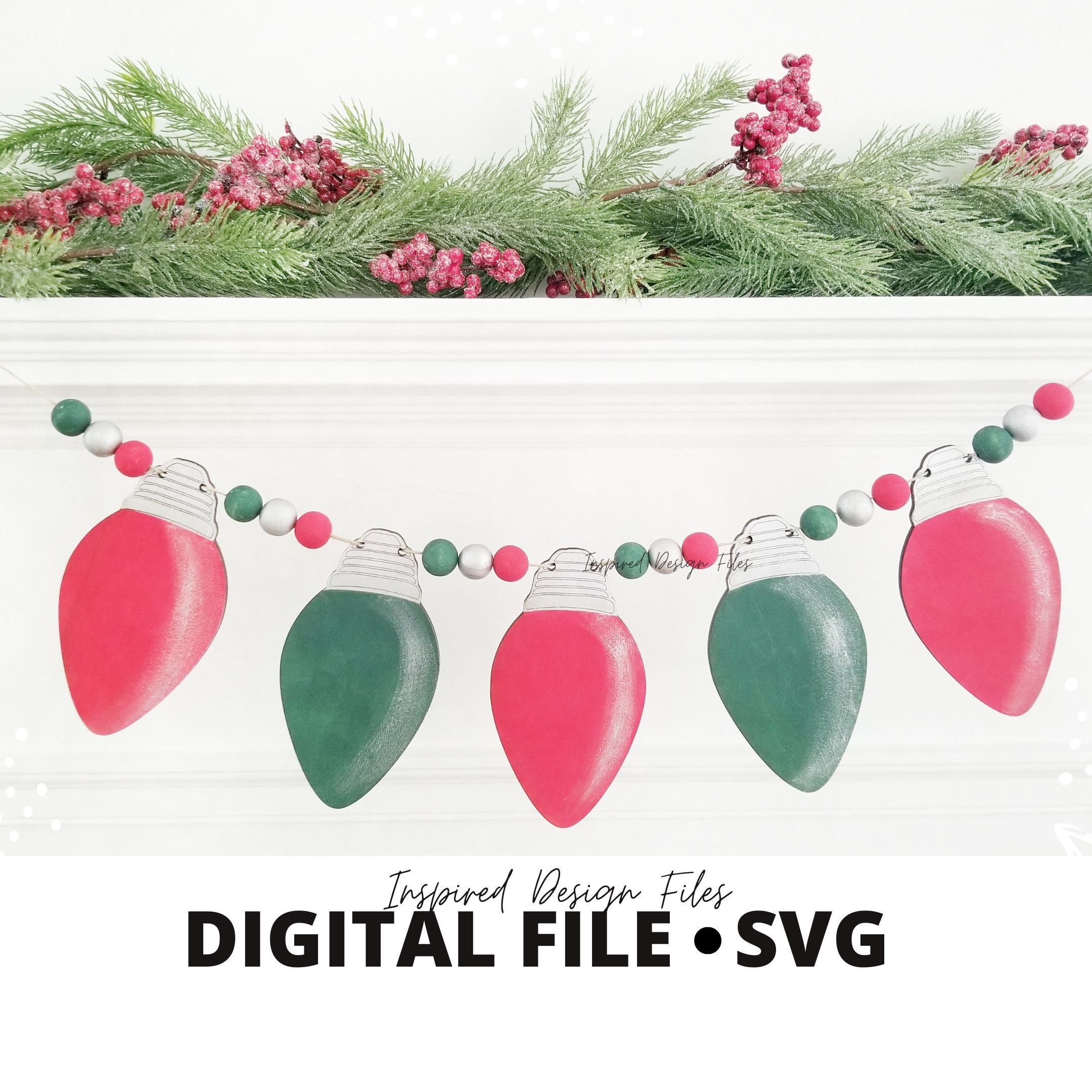 Christmas Lights SVG Christmas String Lights Christmas Banner Garland ...