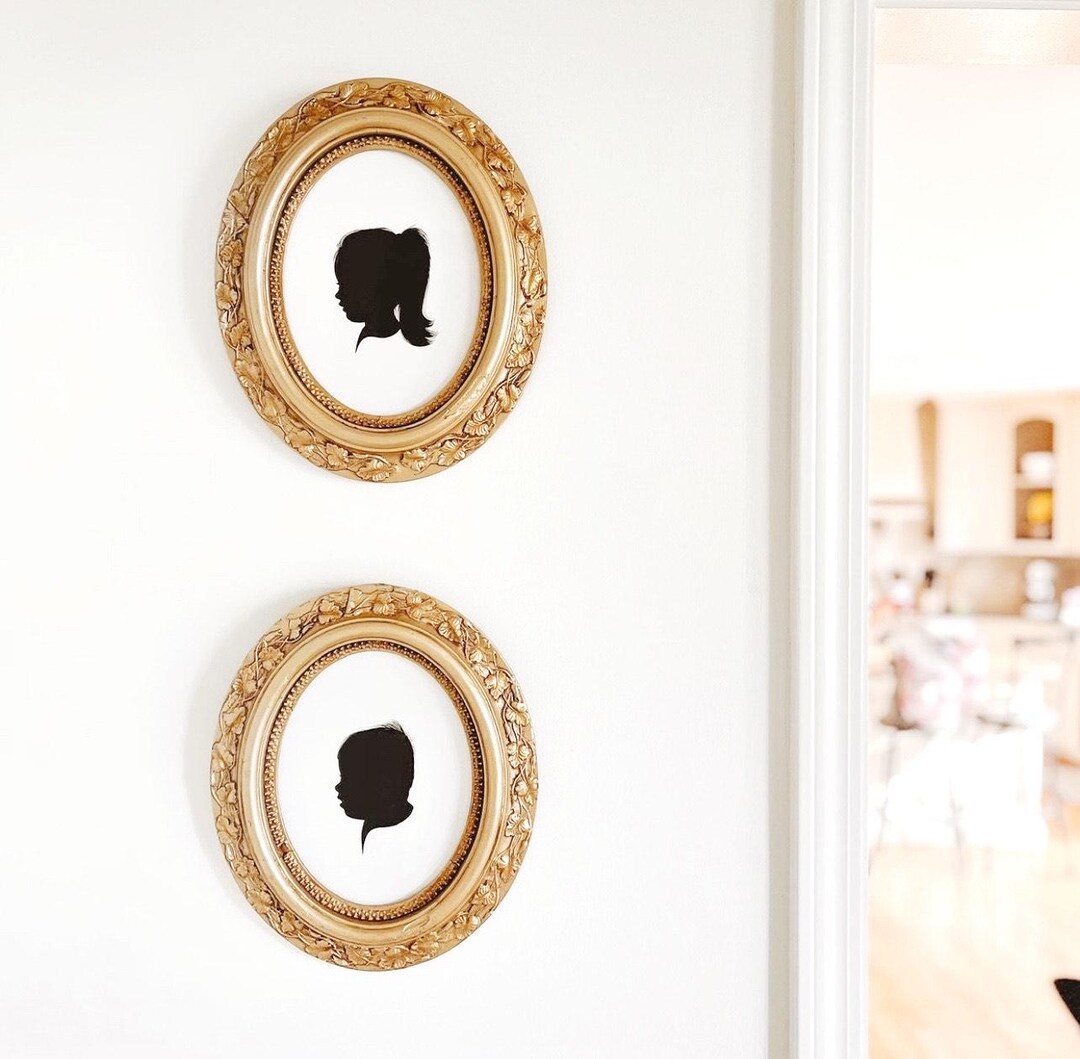 Personalized Silhouette Portrait, Custom Child Silhouette Portrait ...